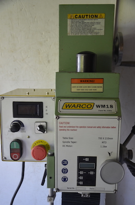 Warco WM18 milling machine for sale